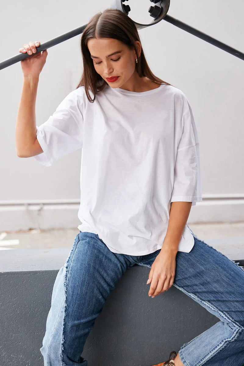 M.A. Dainty - Peony Top - womens clothing - cotton t shirt - boyfriend ...