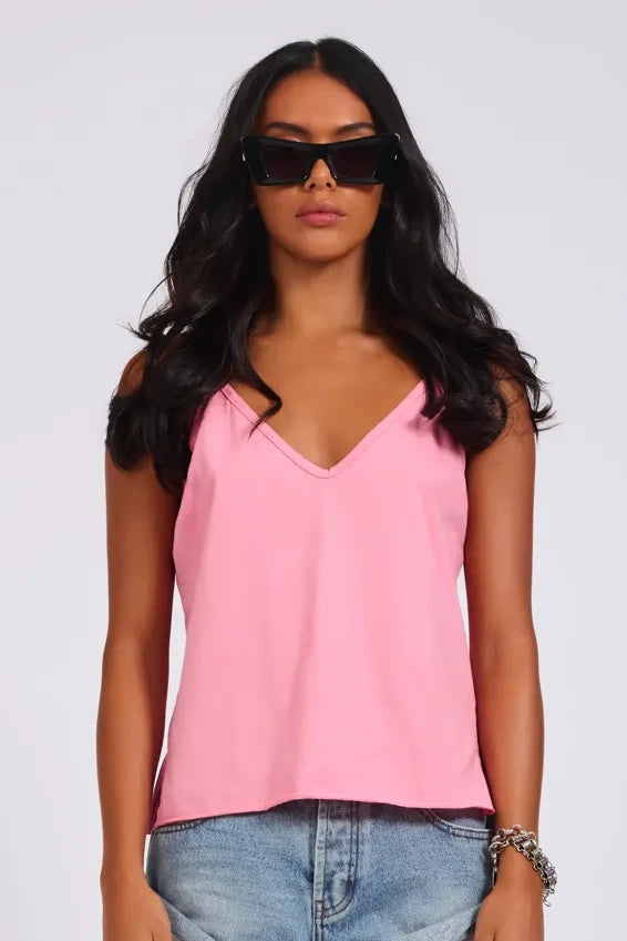 ONE TEASPOON - Deep V Front Singlet - womens clothing - cool layering ...