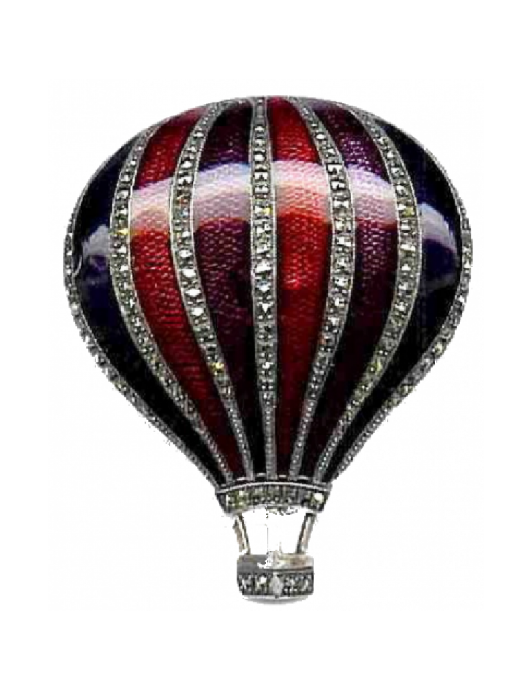 Hot Air Balloon Brooch - Womens Jewellery - Hand set Marcasite - French ...