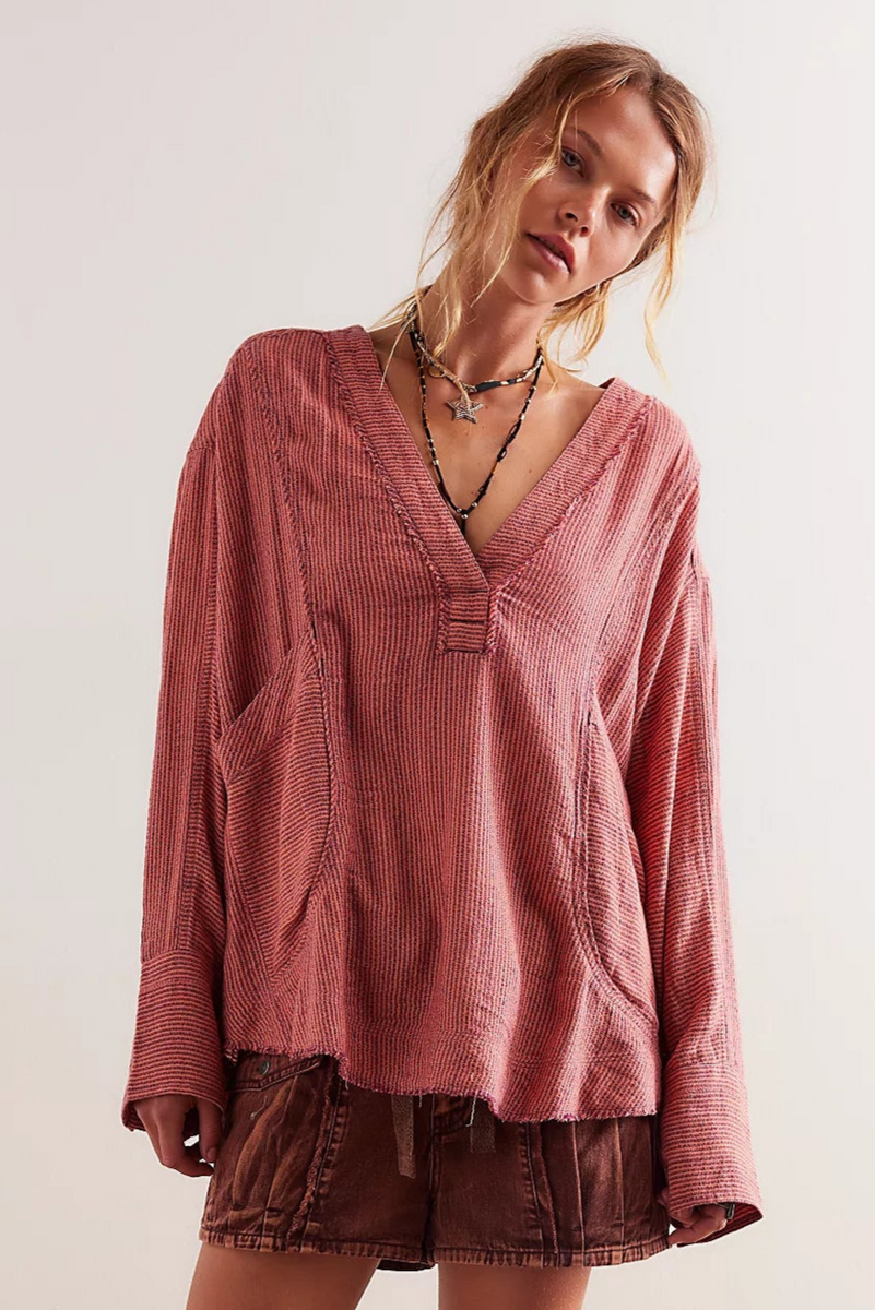 FREE PEOPLE - By The Shore Shirt - womens clothing - peasant shirt ...