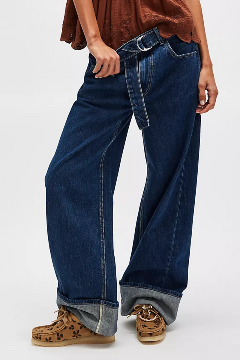 FREE PEOPLE - East Bay Cuffed Jean - womens clothing - slouchy vintage ...