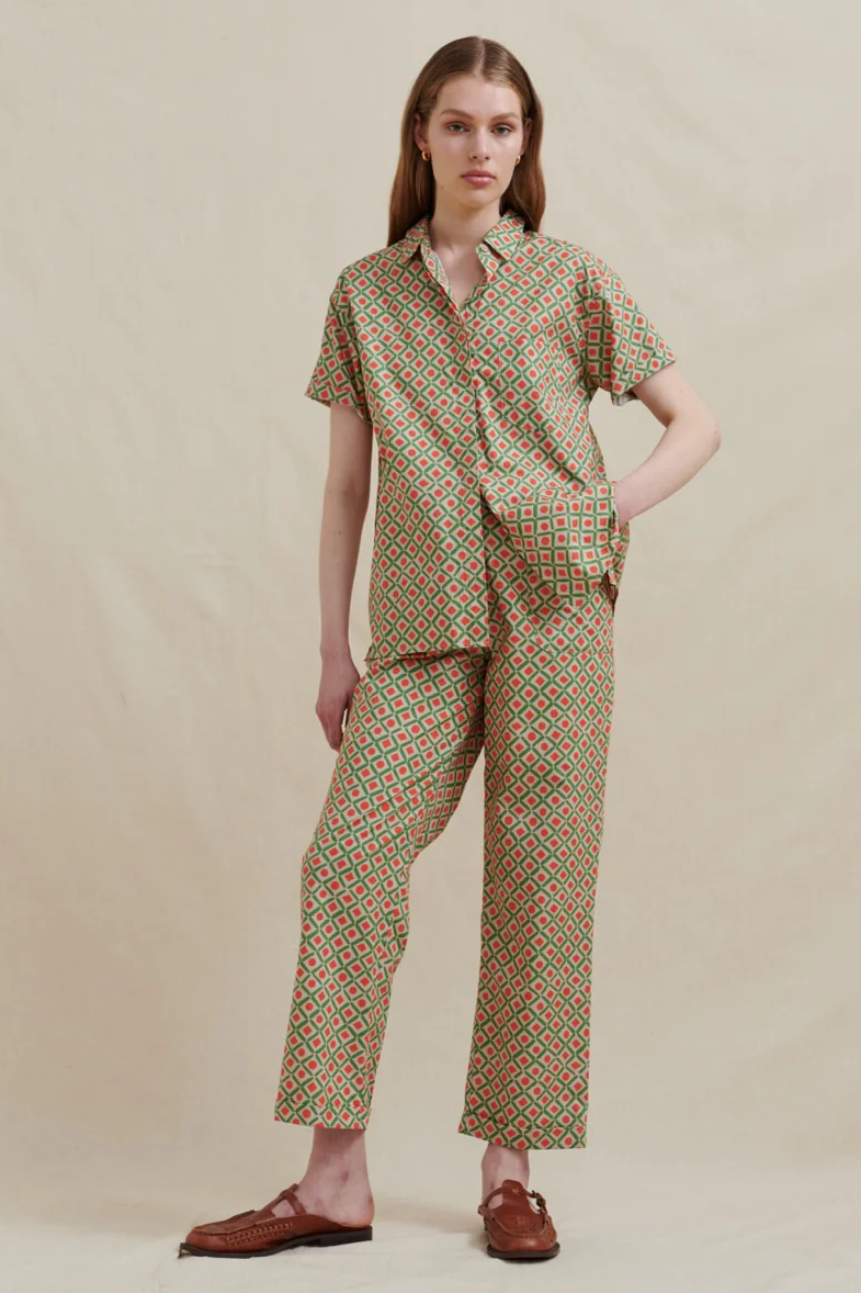 Analia - Rowland Straight Leg Pant in Orange Geo - Womens Clothing ...