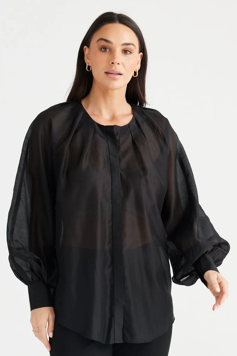 Brave + True - Cooper Shirt in Black - Women's Clothing - Silky tencel ...