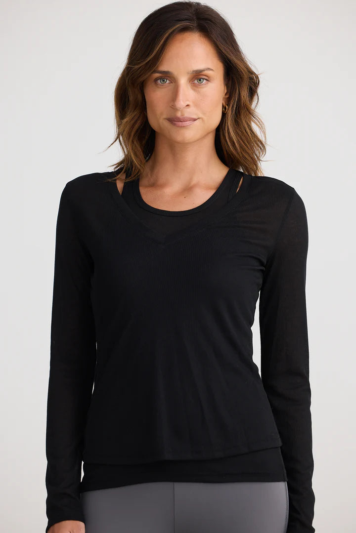HOMELOVE - Double Trouble Top- womens clothing - black - two tops in ...