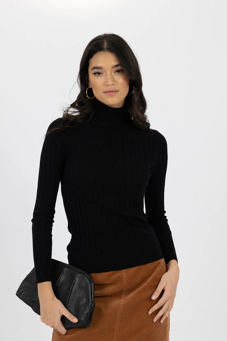 Humidity - Ines Skivvy - Womens Clothing - Black - skivvy - high neck ...