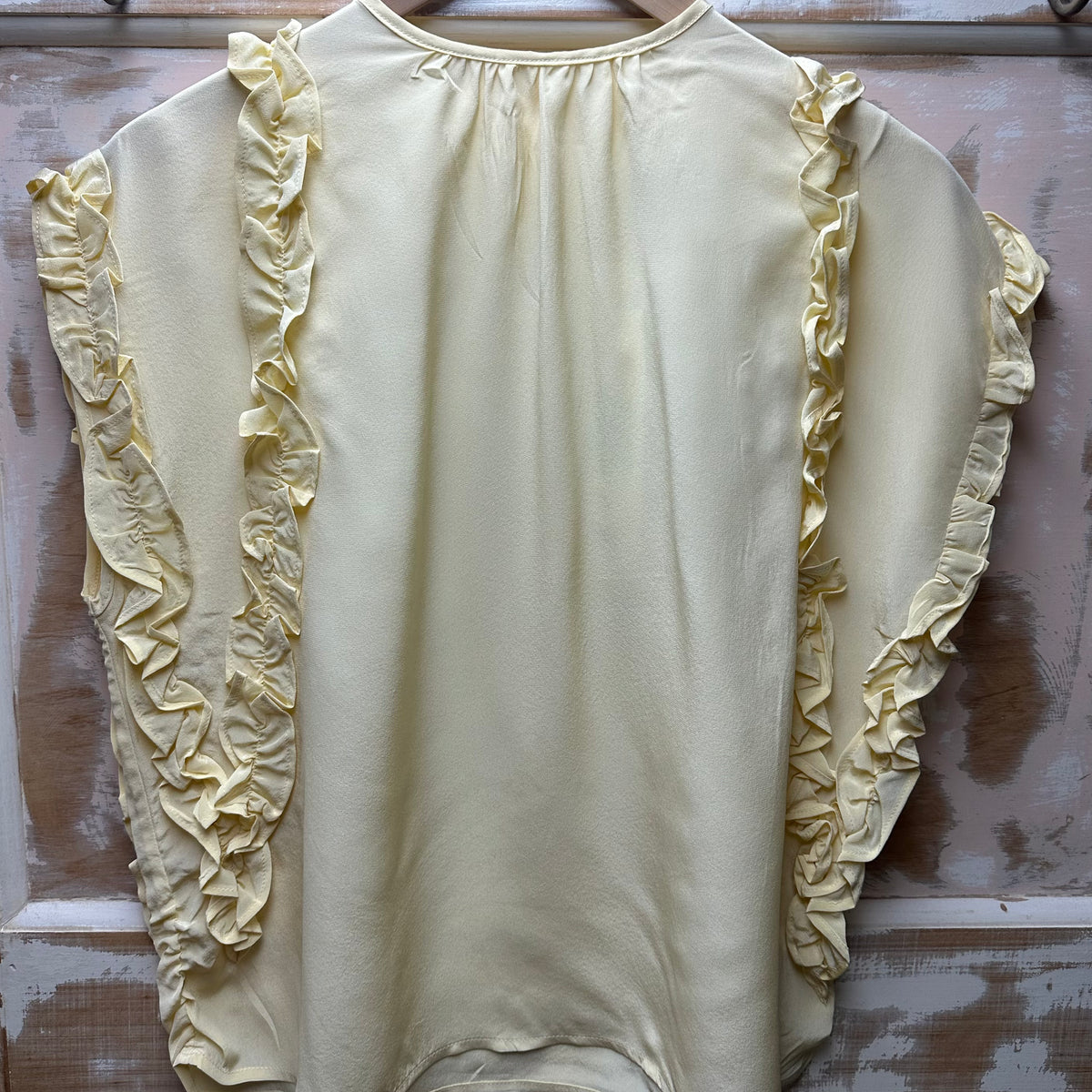 M.A. Dainty - Mousse Blouse - womens clothing - Buttermilk silk top ...