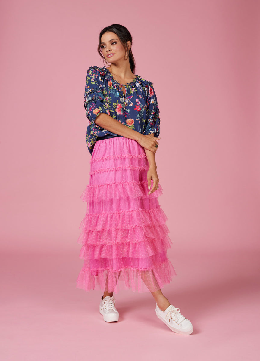 Loobie's Story - Kahlo Skirt in Pink Lemonade - Women's Clothing - New ...