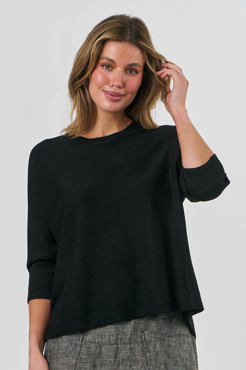 Naturals by O & J - OJ-W012 | Pitch - womens clothing - black knit top ...