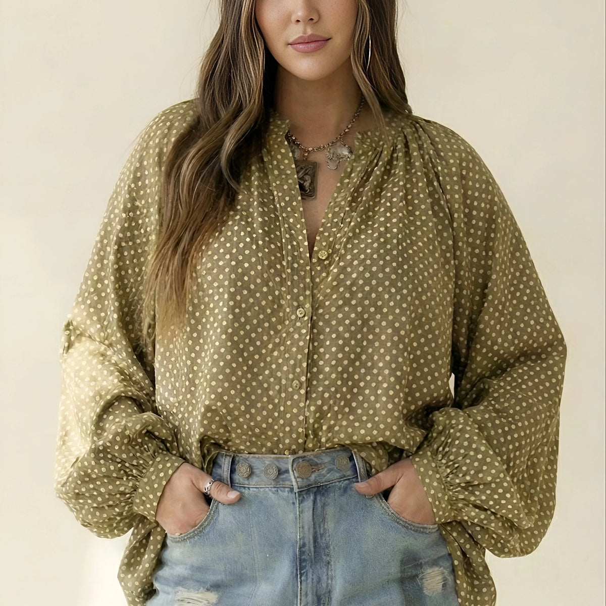 Sweet Nothings Shirt | Olive Dot – ELSHAM BOUTIQUE