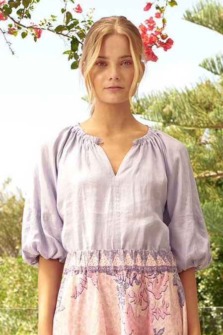 The Dreamer Label - Uma Blouse in Jacaranda - Womens Clothing - purple ...