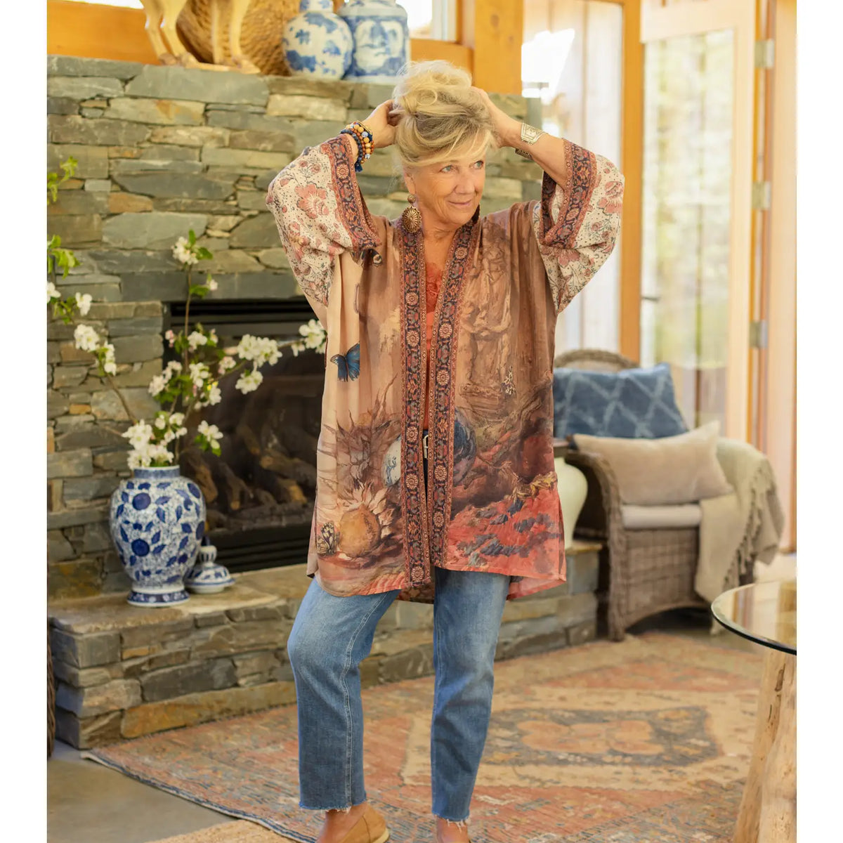 Market of Stars - The Storyteller Matinée Duster Kimono | Sunflowers ...