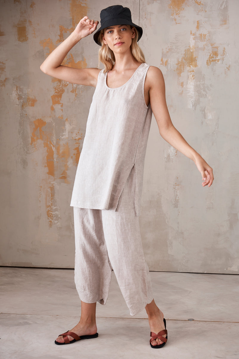 ALESSANDRA - Cuba Tank Top - Womens - String Linen – ELSHAM BOUTIQUE