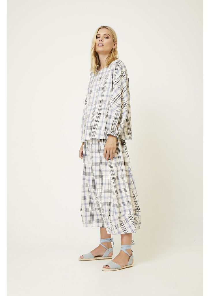VALIA CLOTHING - Maddi Culottes - Womens - Navy/White Check – ELSHAM ...